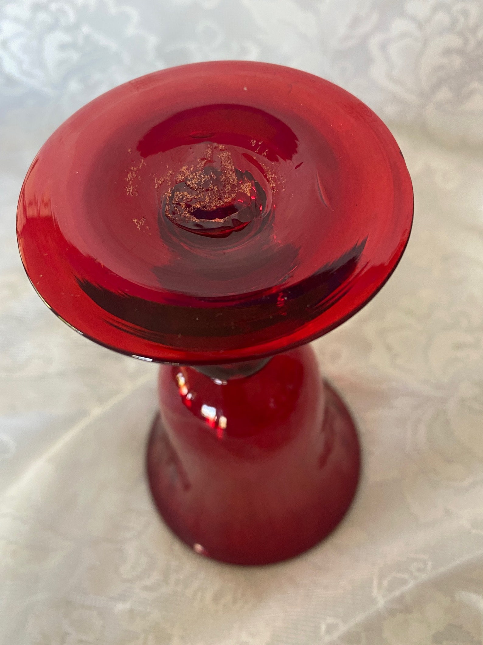 Collectible Vintage Tall Hand Blown RUBY RED Hand Blown Optic - Etsy