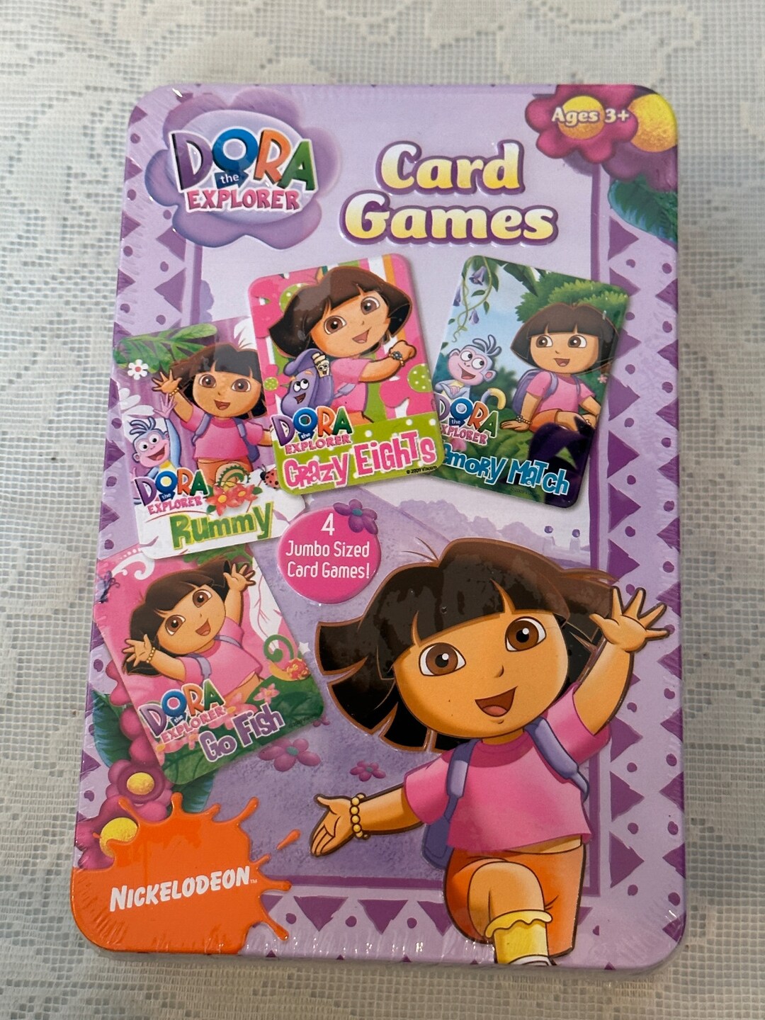 Vintage Cardinal NICKELODEON DORA the EXPLORER 4-card Games Age 3 Crazy ...