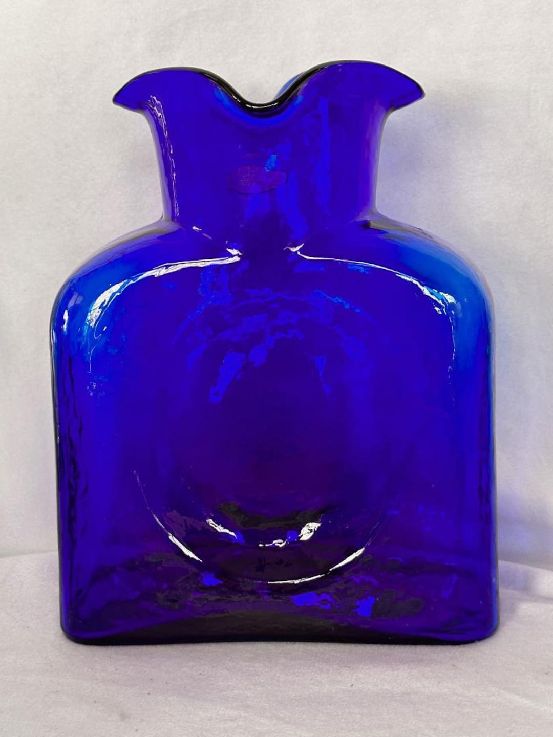 Collectible Vintage BLENKO Cobalt Blue Blown Glass Pitcher / Carafe ...