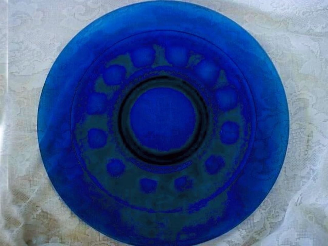 Vintage TIARA CRYSTAL /INDIANA Glass Cobalt Blue King's Crown Imperial ...