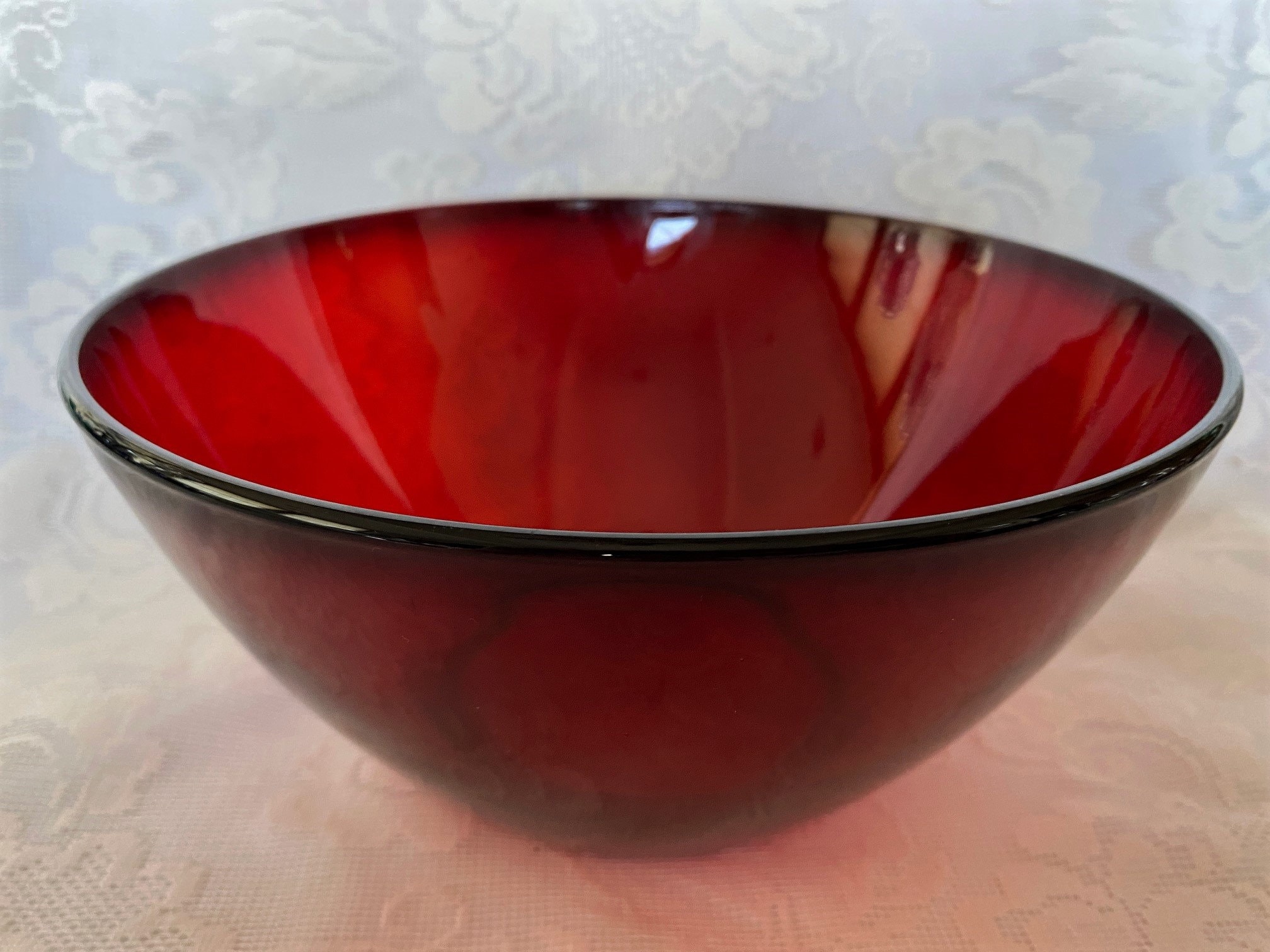 Collectible Vintage Ruby Red Glass Bowl Hard to Find This | Etsy