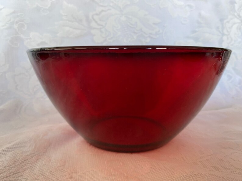Collectible Vintage Ruby Red Glass Bowl Hard to Find This | Etsy