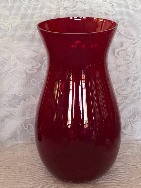 Classic Collectible Vintage Ruby Red Blown Glass 9 Vase - Etsy
