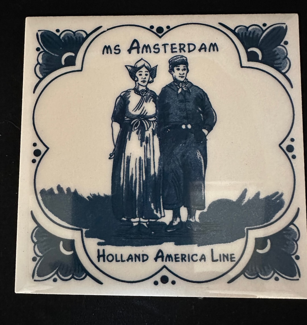 Collectible Vintage Set of 2 AMSTERDAM HOLLAND Blue Dutch Man & Woman ...