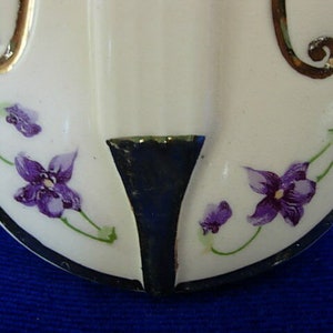 Collectible Vintage MOYER POTTERY Hand Painted Violets Violin/viola ...