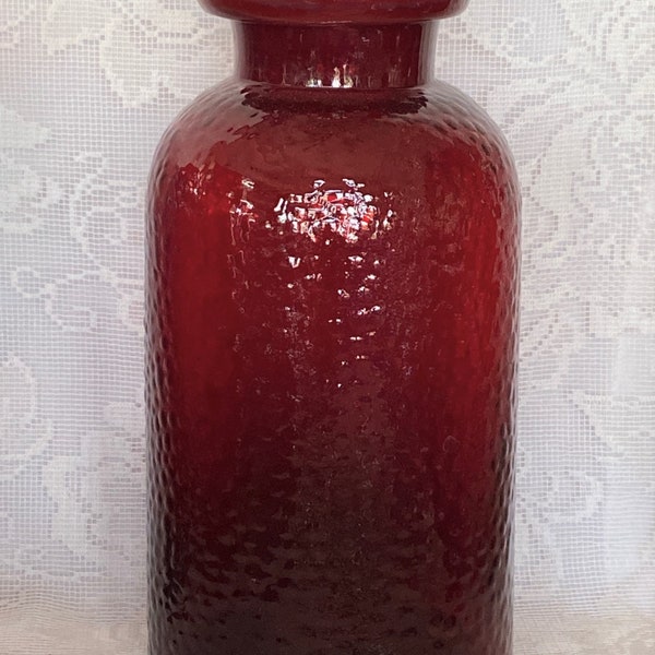 Large Red Glass Vase - Etsy