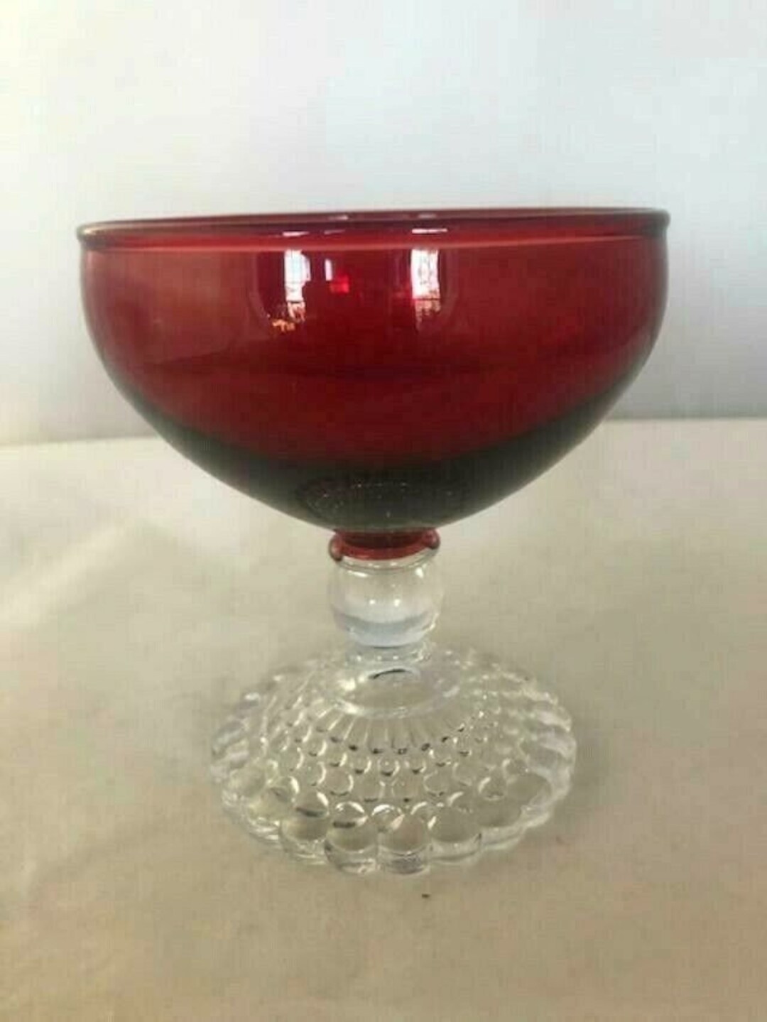 Collectible Vintage Mid-century Modern ANCHOR HOCKING ROYAL Ruby Bubble ...