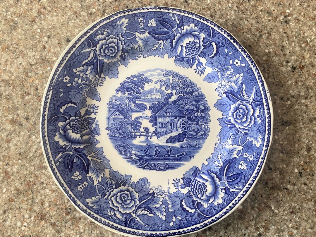 Collectible Vintage ARABIA OF FINLAND Landscape Blue Cobalt Blue Scenic ...