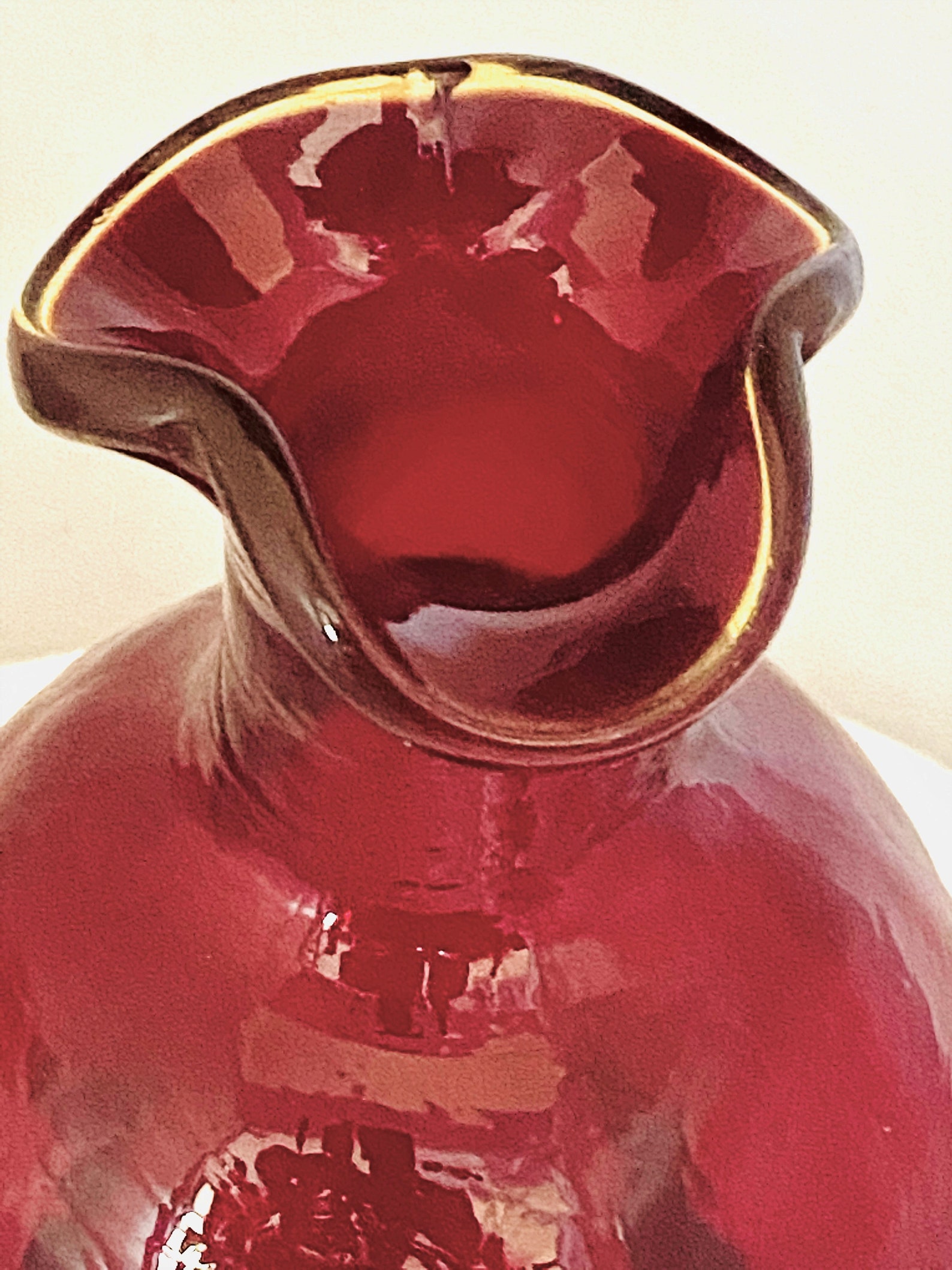 Collectible Vintage Ruby Red Hand Blown Art Glass Dimple Etsy