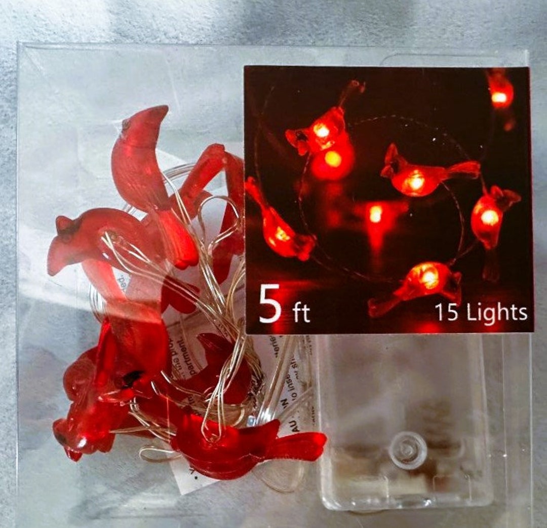 Collectible Red CARDINALS/BIRDS LIGHTS / Shimmer String Lights - Etsy