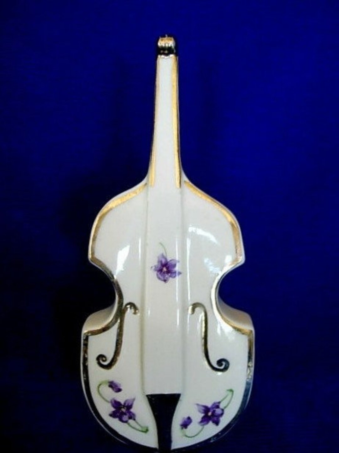 Collectible Vintage MOYER POTTERY Hand Painted Violets Violin/viola ...