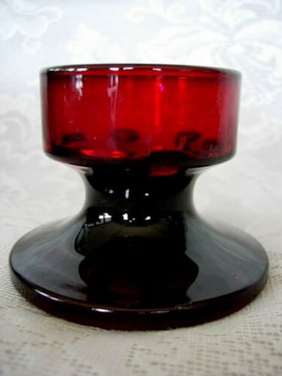 Collectible Vintage Ruby Red Glass Footed | Etsy
