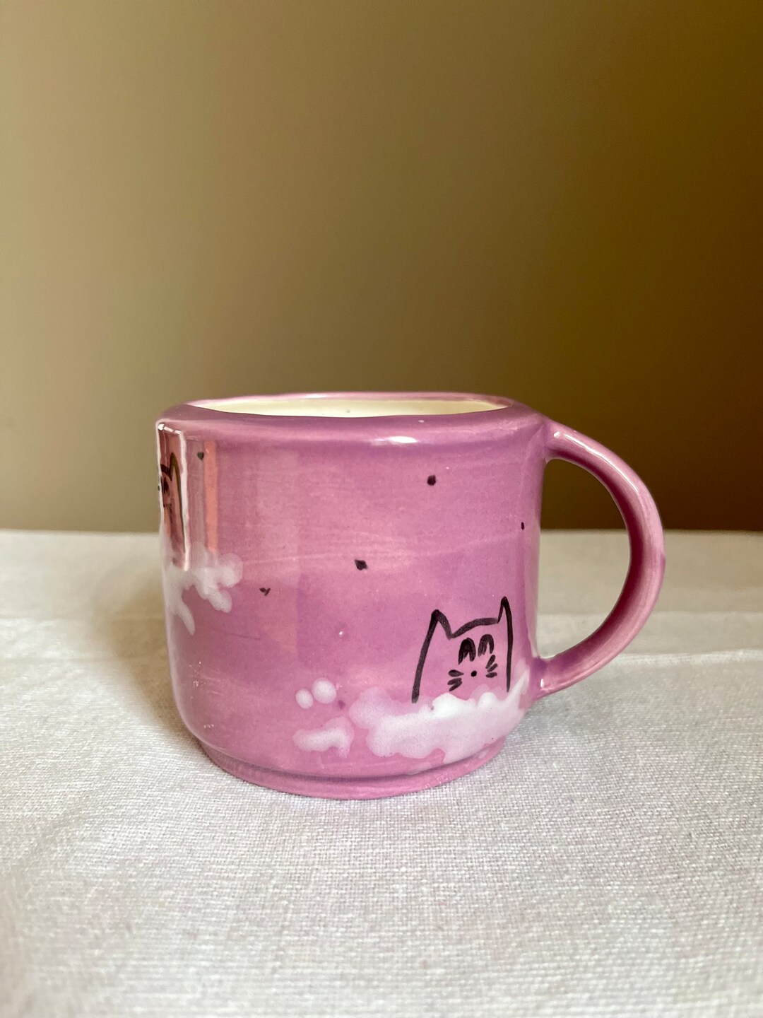 Cats and Clouds Handmade Mug | Handmade Ceramic Cup | Funny and Unique ...