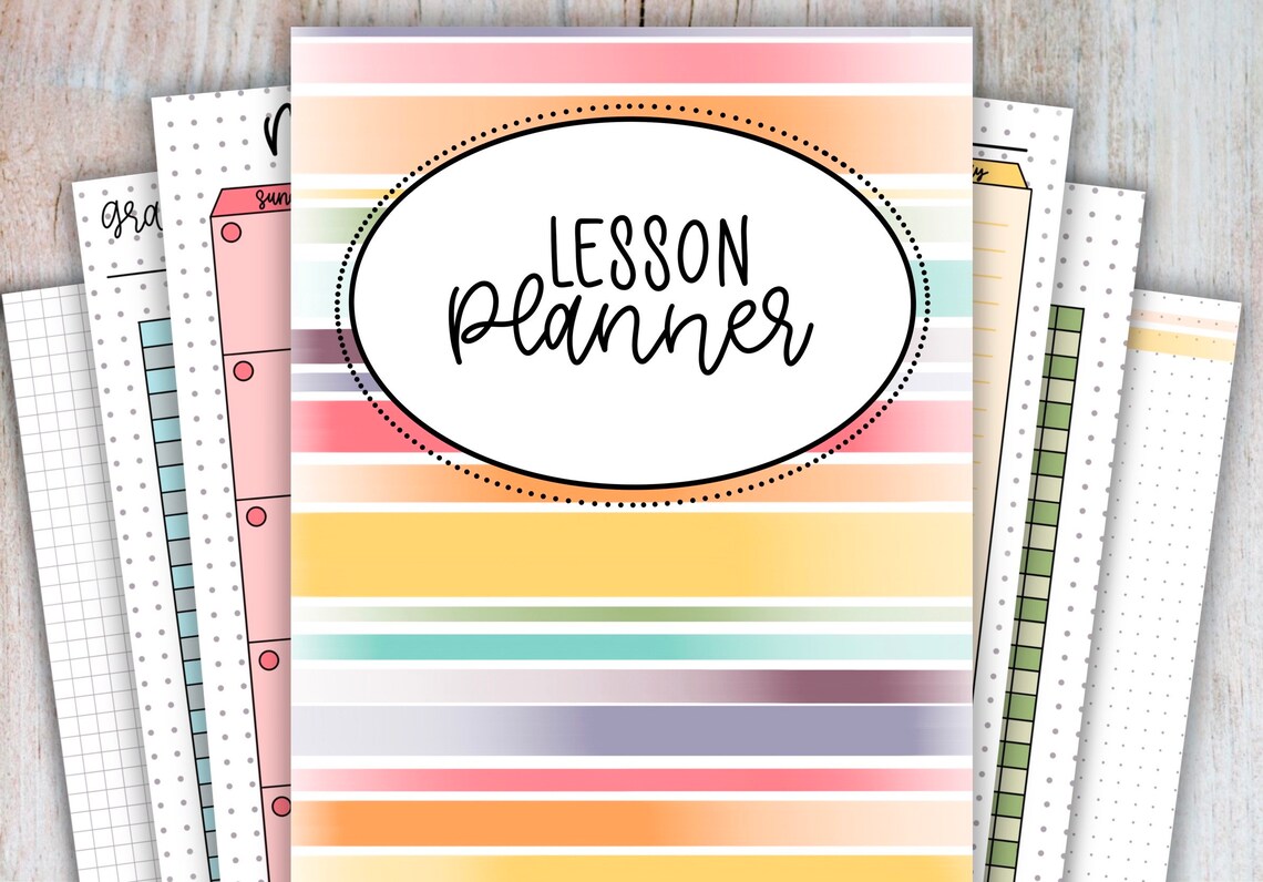 Teacher Lesson Planner Printable Pdf Planner Pages Lesson | Etsy