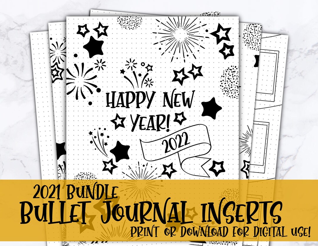 Yearly Bullet Journal Inserts Bundle 2022 Updated Yearly - Etsy