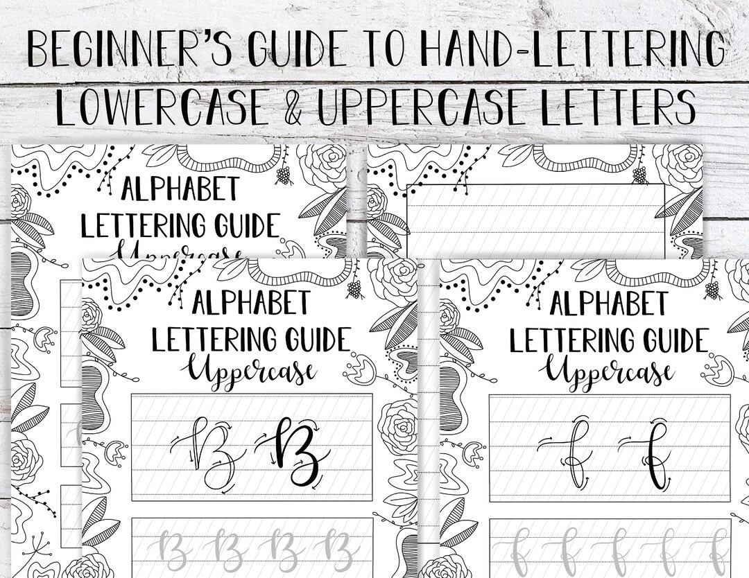 Beginner’s Guide to Hand-lettering - Lowercase & Uppercase Bundle, Hand ...