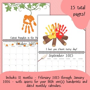Printable DIY Handprint Calendar for Kids Handprints for February 2025 ...