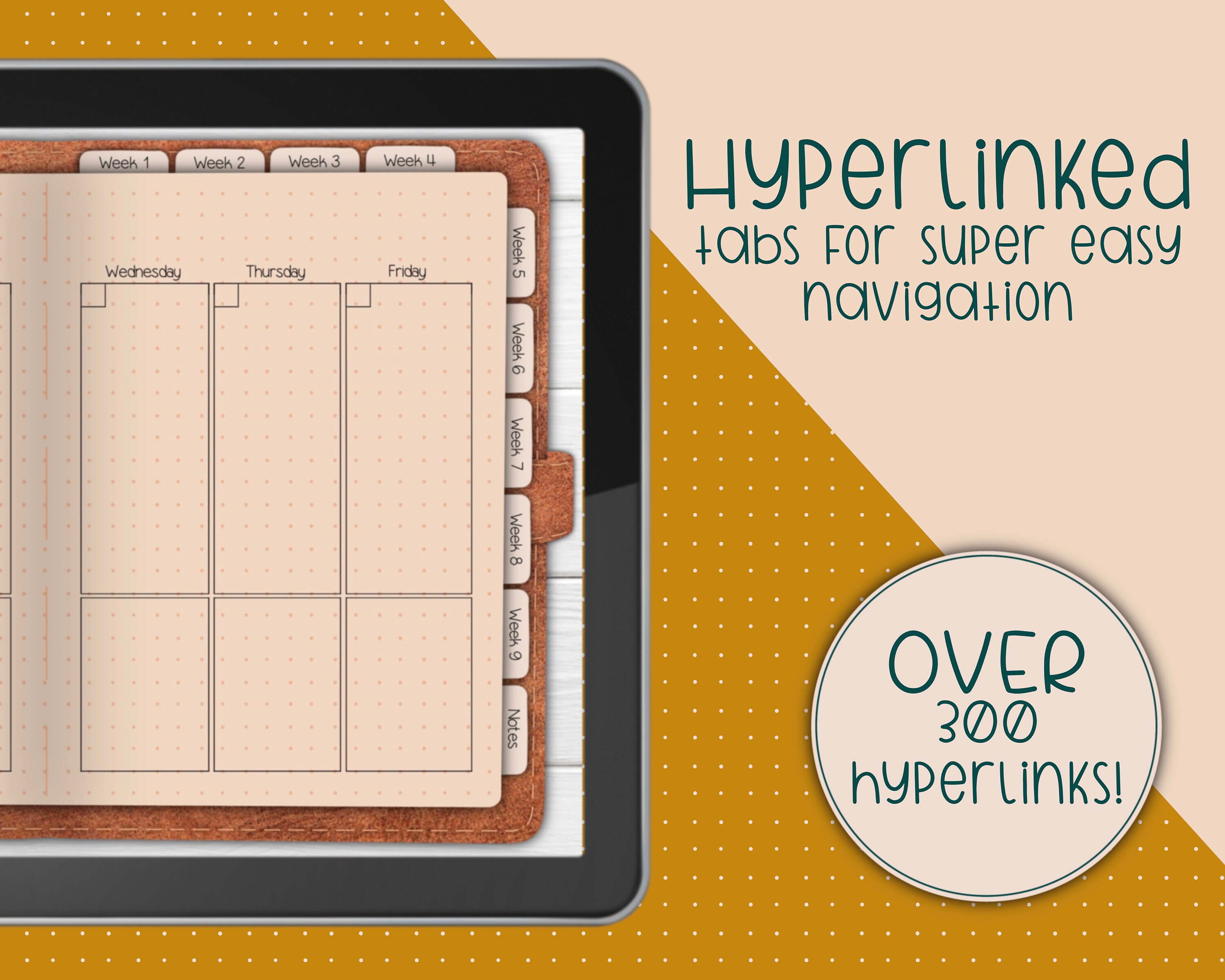HYPERLINKED Digital Teacher Planner, 9 Week Lesson Planner, Weekly ...