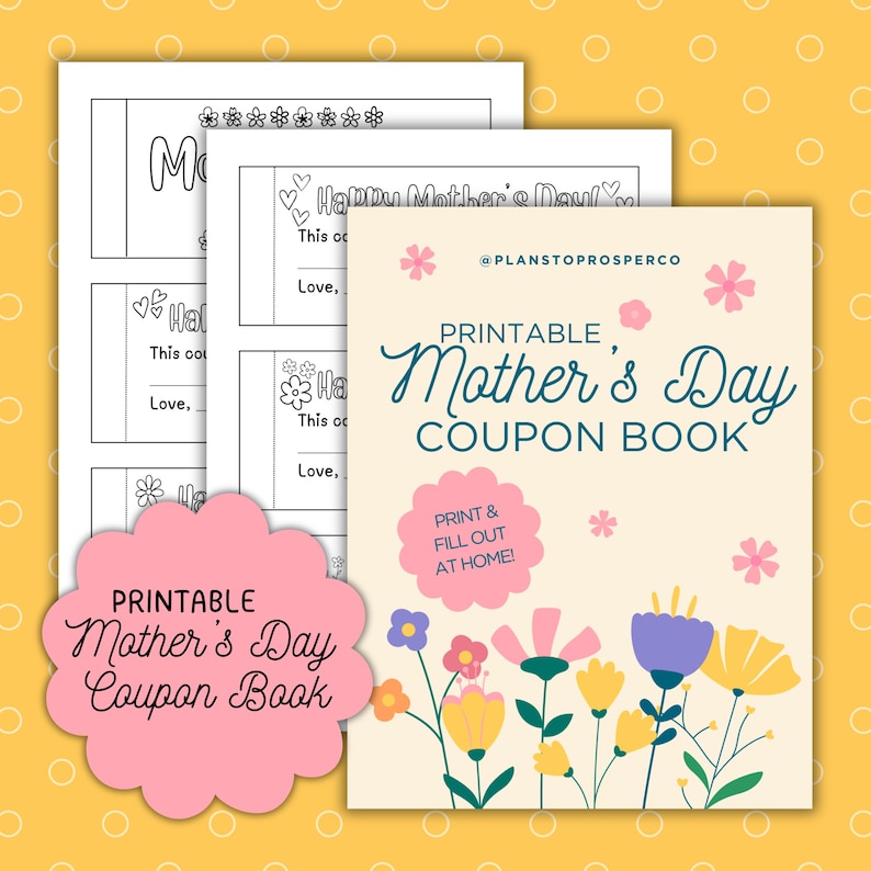 Printable Mother's Day Coupon Book | Coupon Book Activity for Kids ...