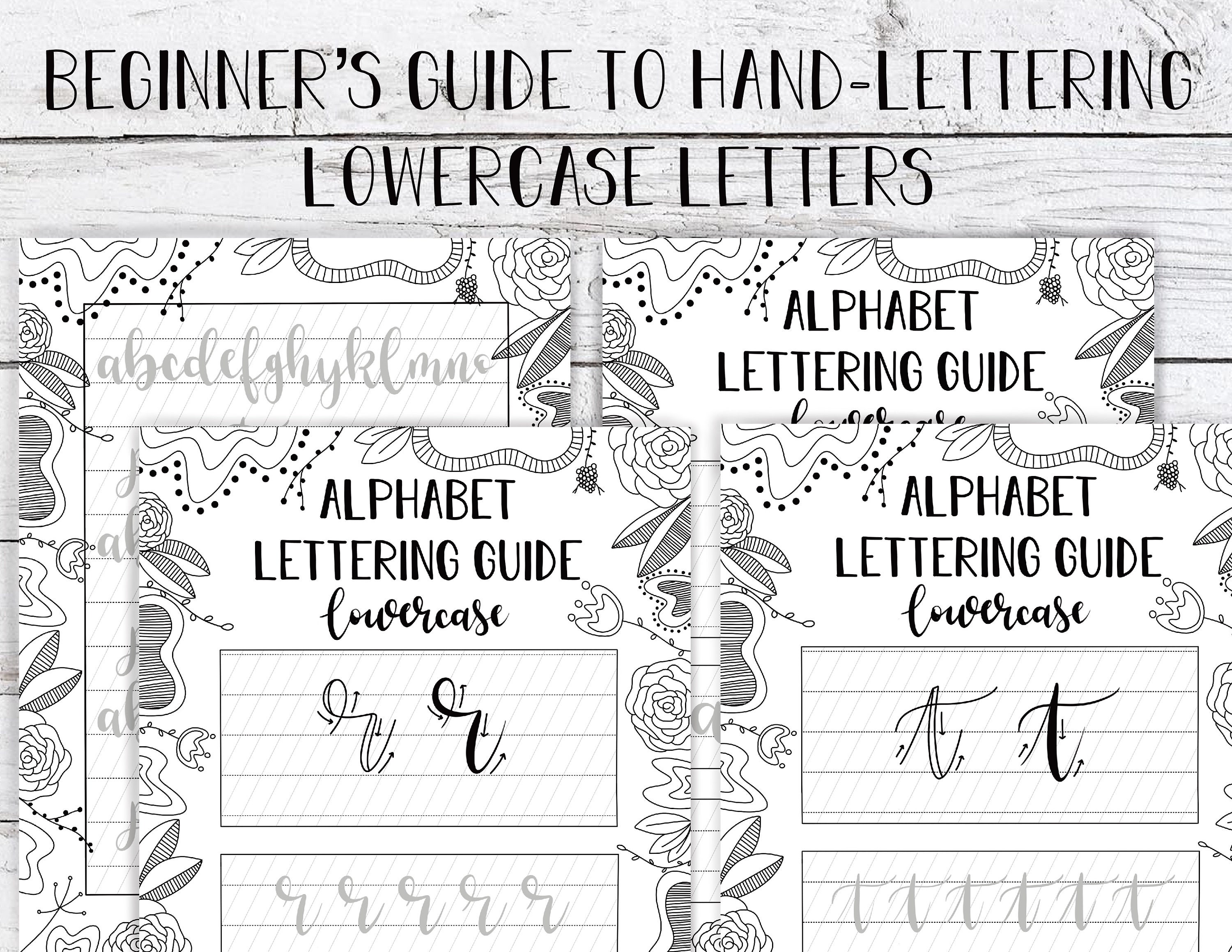 Beginners Guide to Hand-lettering Lowercase & Uppercase Bundle, Hand ...