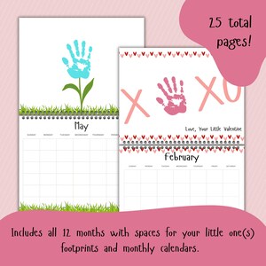 Printable DIY Handprint Calendar for Kids Handprints With Blank Dates ...