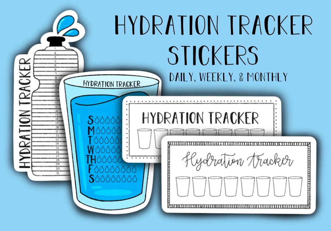 Printable Hydration Tracker Stickers, Bullet Journal Inserts, Planner ...
