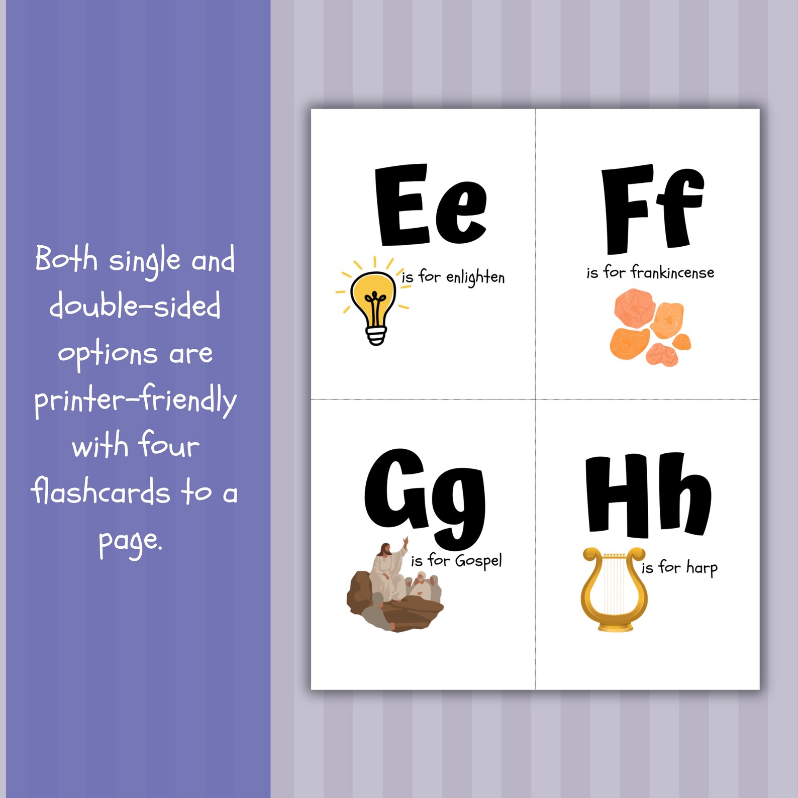 Printable Bible-themed Alphabet Flashcards | ABC Flashcards With ...