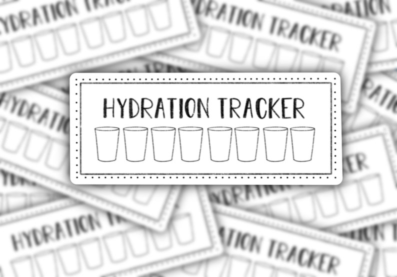 Printable Hydration Tracker Stickers Bullet Journal Inserts | Etsy