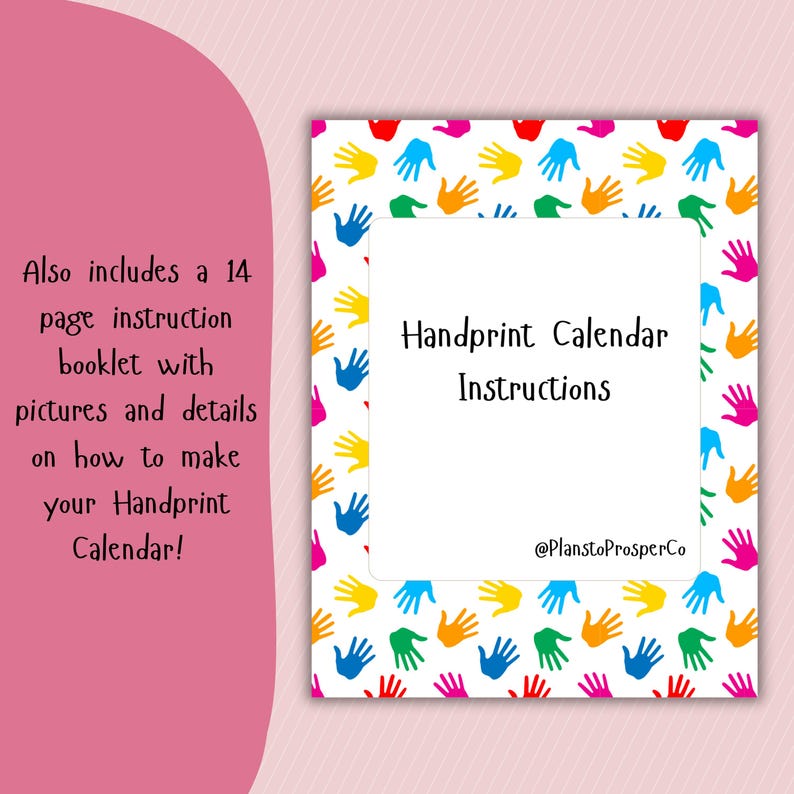 Printable DIY Handprint Calendar for Kids Handprints With Blank Dates ...