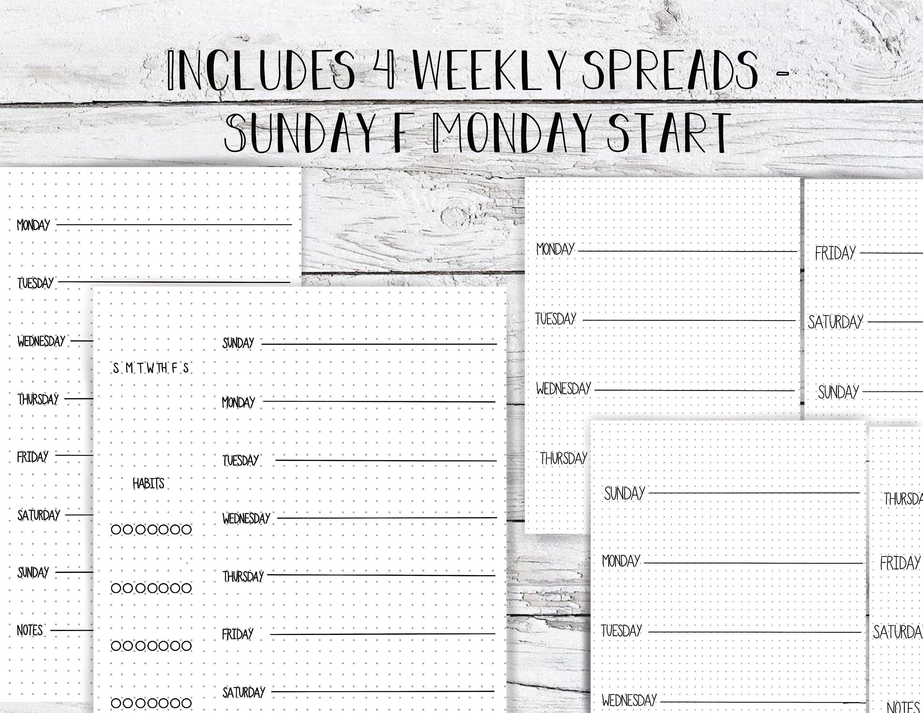 Undated Planner Pages Minimal Theme Minimalism Minimalist | Etsy