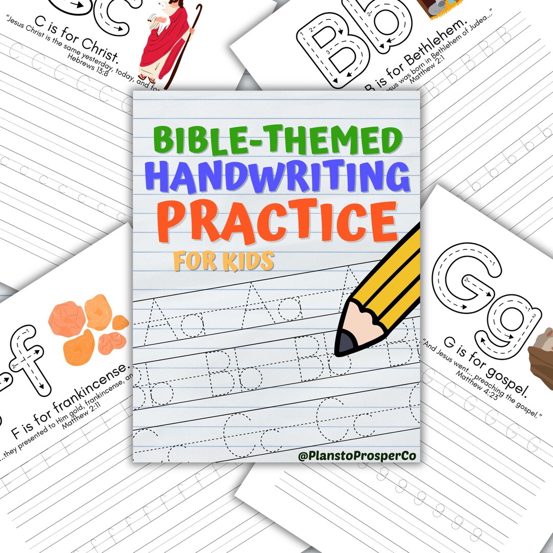 Printable Bible-themed Handwriting Practice for Kids | Abcs of the ...