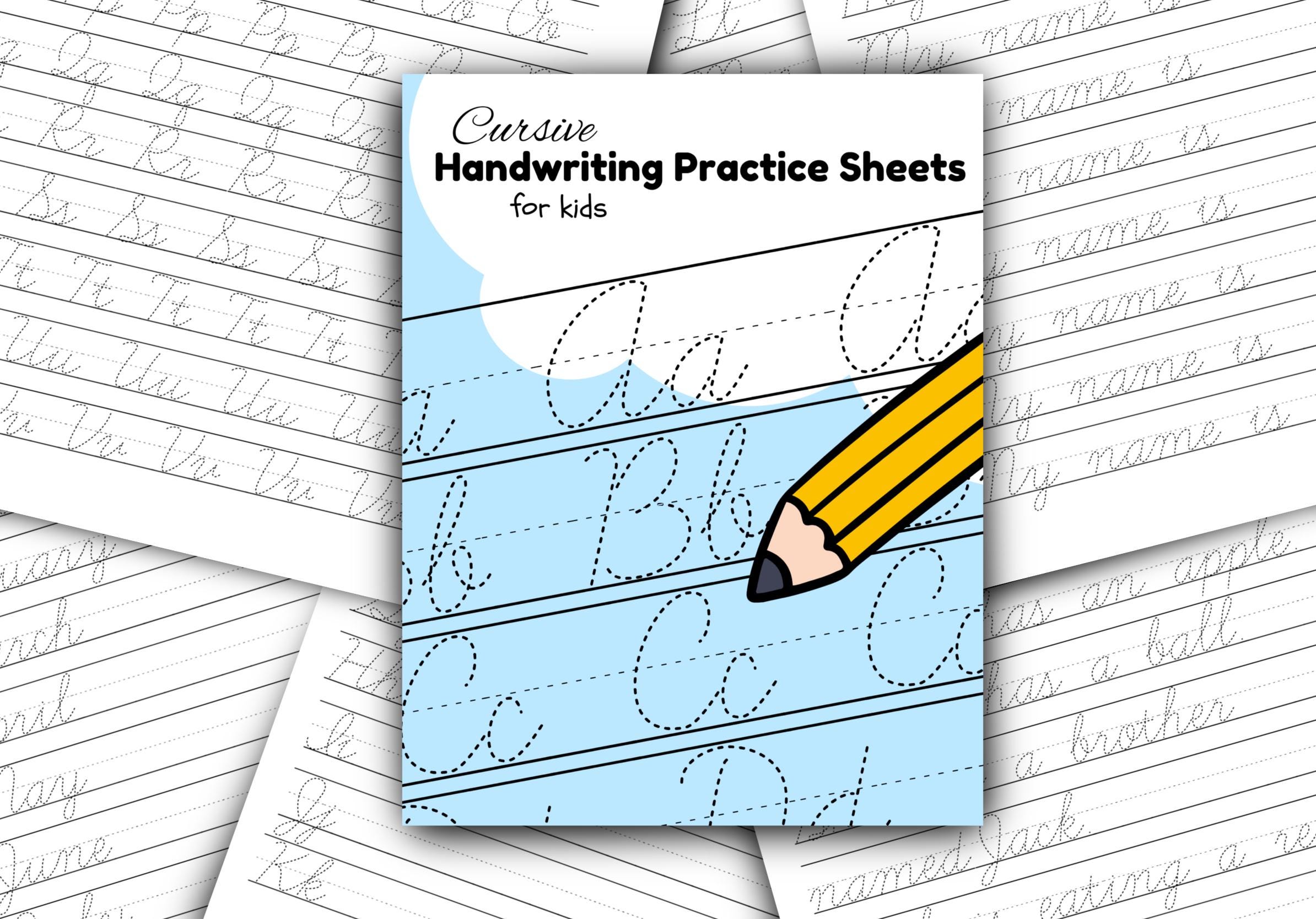 Cursive Hand Writing Practice Sheets for Kids | Handwriting Practice ...