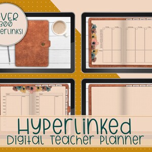 HYPERLINKED Digital Teacher Planner, 9 Week Lesson Planner, Weekly ...