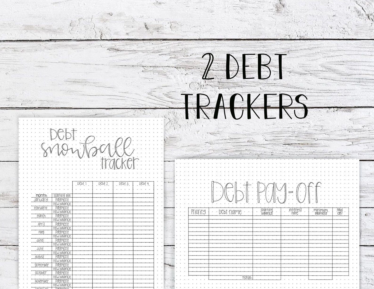 Finances Bullet Journal Inserts - Finances Bundle, Debt Tracker ...