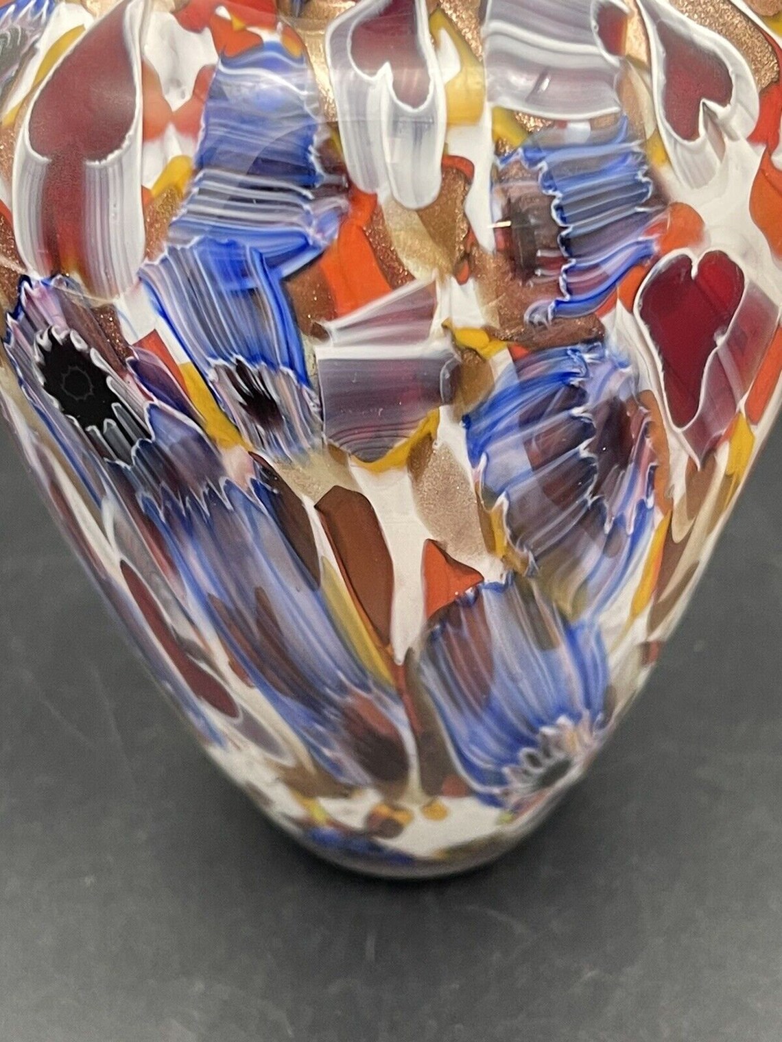 Hand Blown Art Glass Vase Signed August Hueter New York 98 Vibrant ...