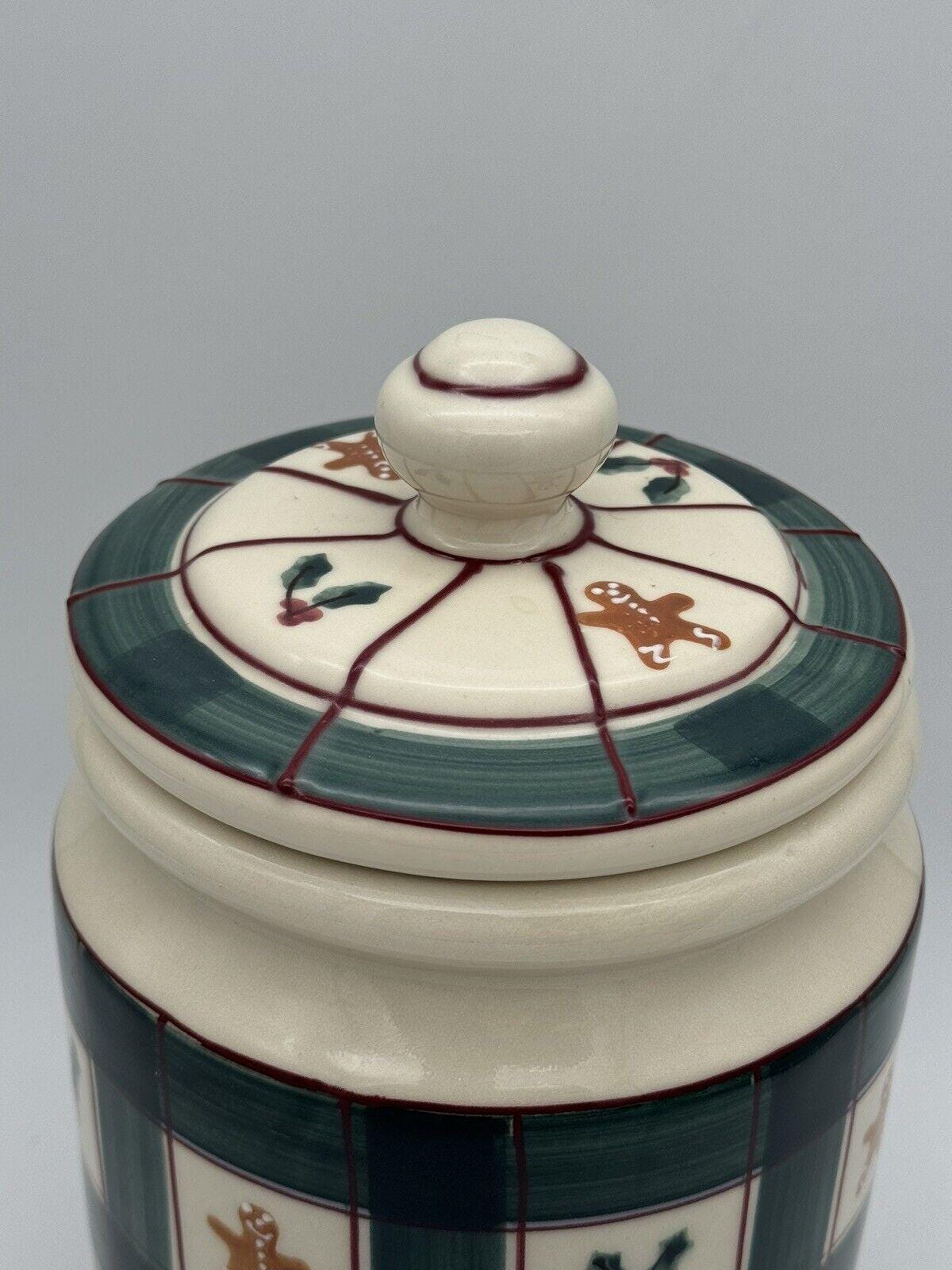 Hartstone Pottery Gingerbread Plaid Three Quart Cookie Jar Canister ...