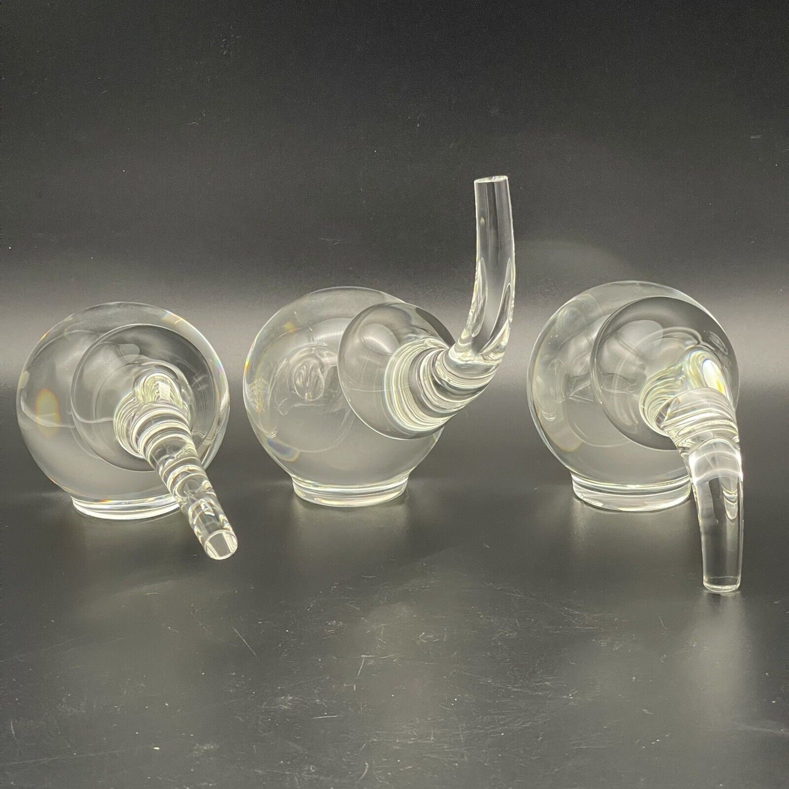 Vintage Steuben Crystal Art Glass Elephant Pachyderm Figurines by Paul ...
