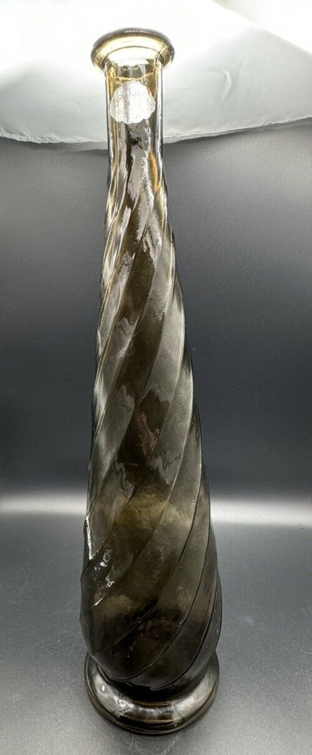 Extra Large Italian Vintage Guildcraft Empoli Smoke Glass Swirl Genie ...