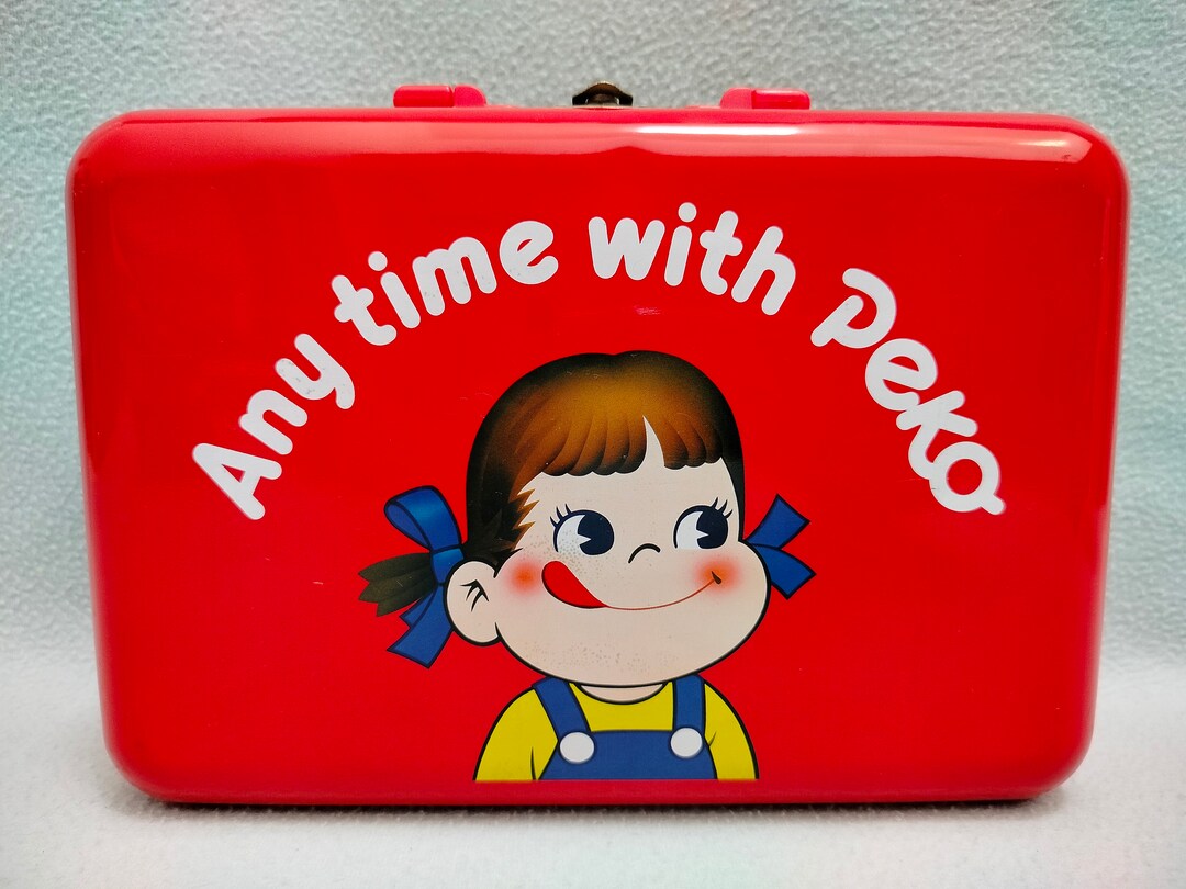 Peko Poko Tin Box Mini Briefcase Vintage Retro Red Style Kawaii Japan ...