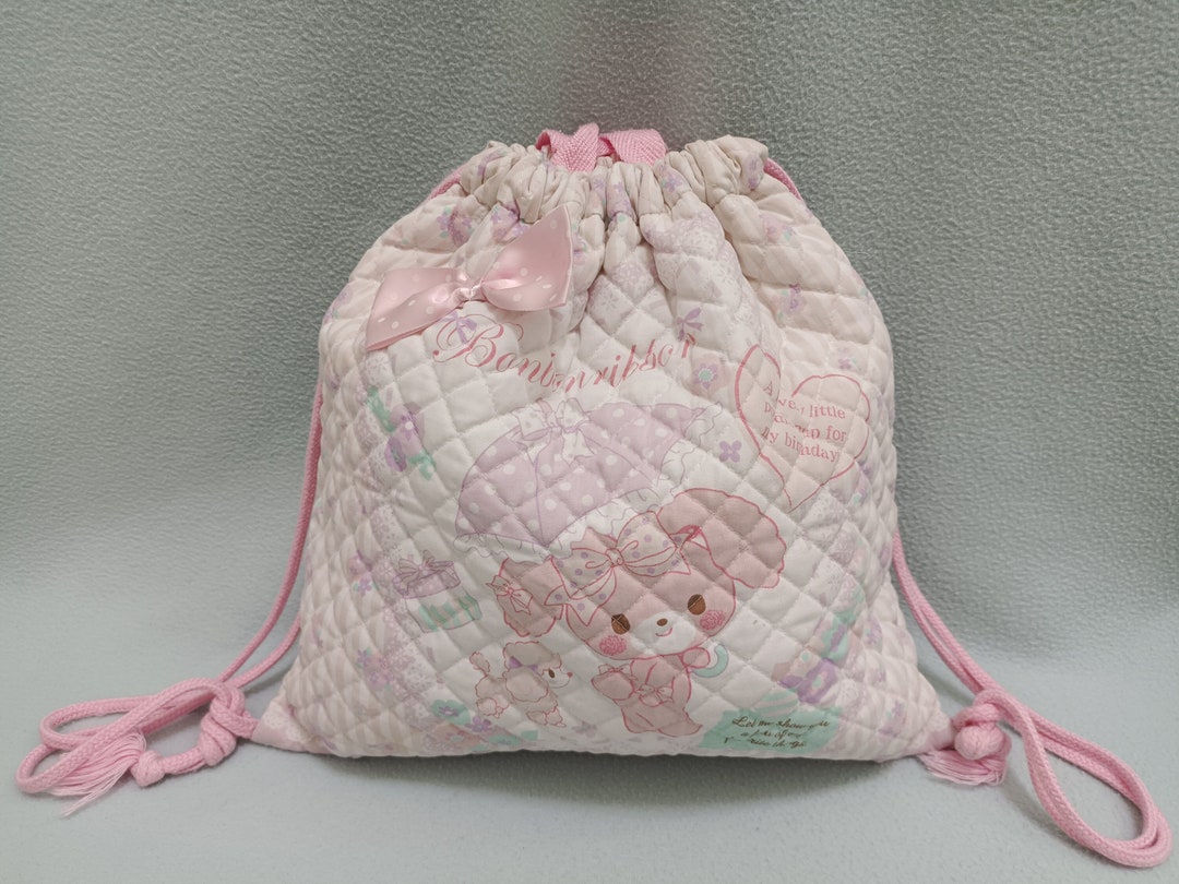 Bonbonribbon Sanrio Cotton Fabric Drawstring Pouch Backpack Bag /kawaii ...