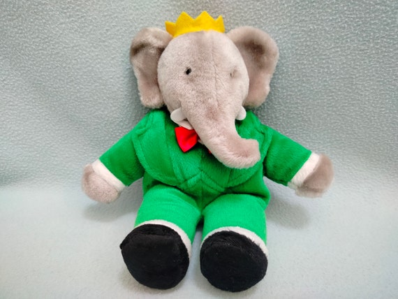 Vintage 1995 Babar the Elephant Plush Doll Pouch Bag … - Gem