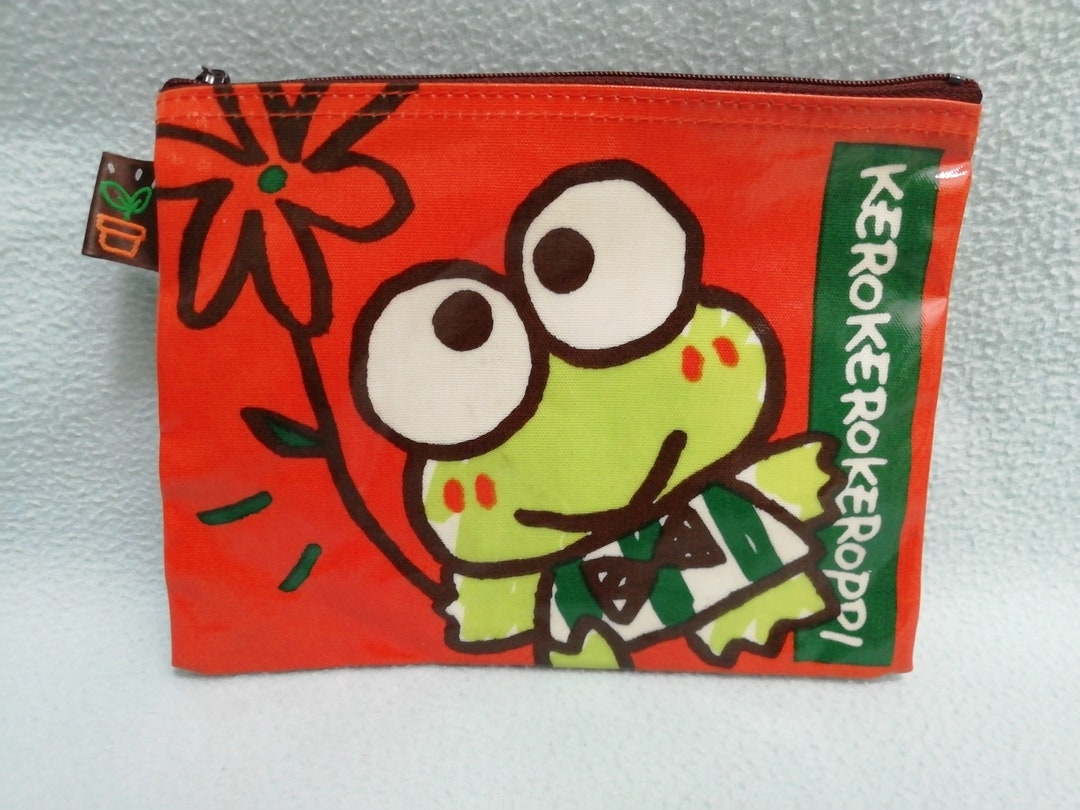 1991 Vintage Sanrio Keroppi Zipped Waterproof Vinyl Pouch Make-up ...
