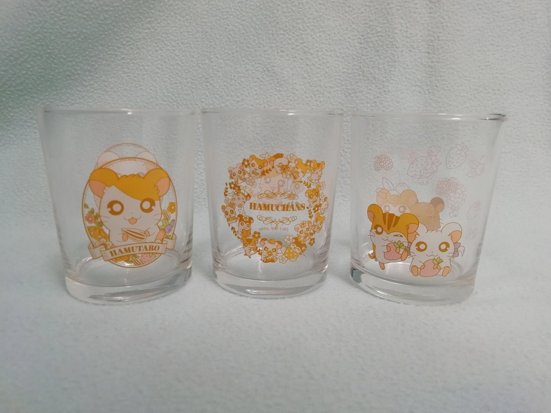 Buy Vtg Hamutaro 3.25" Drinking Glass Set of 3 Hamtaro Ribbon Bijou ...
