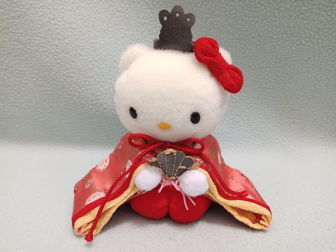 Vintage 2000 Hello Kitty Plush Doll Sanrio Traditional Costume Kasuri ...
