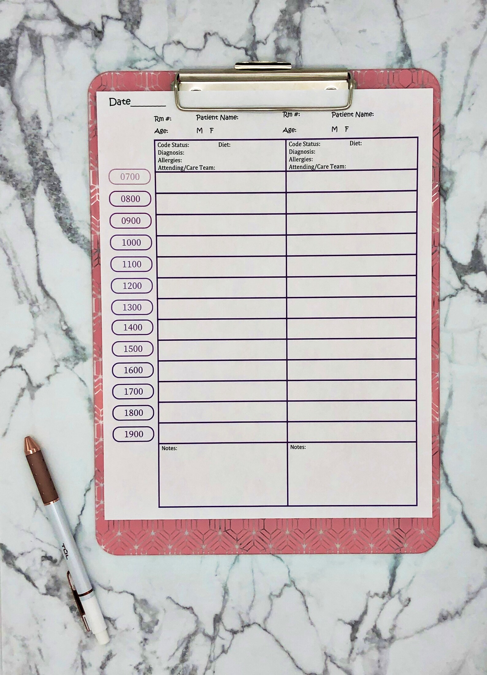 Nurse Report Sheet, Nursing Shift Planner, Nurse Brain Handoff ...