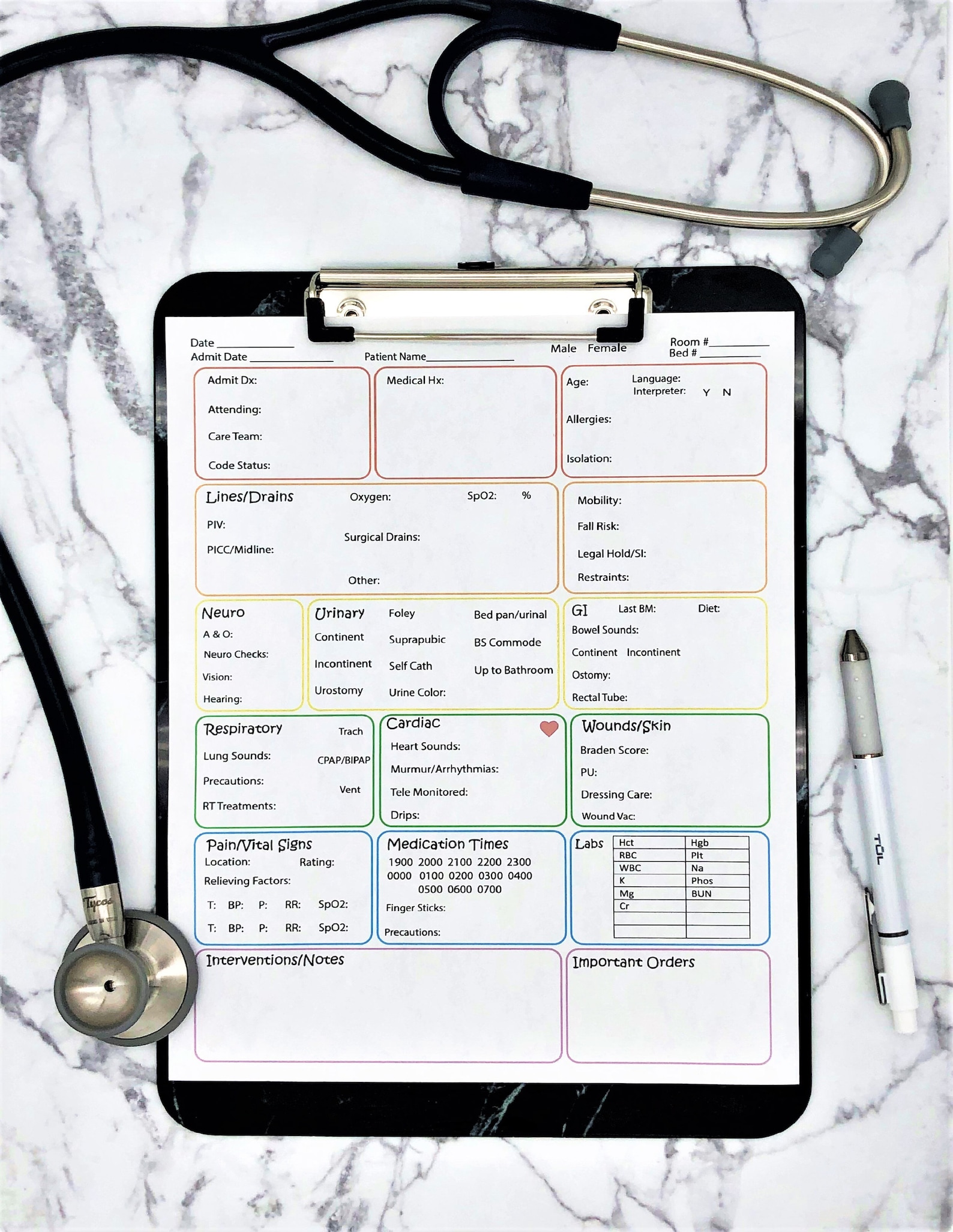 Nurse Report Sheet, Nursing Shift Planner, Nurse Brain Handoff ...