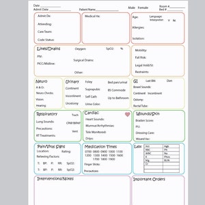 Nursing Shift Organizer, Nurse Day Planner, Medication and Task to Do ...