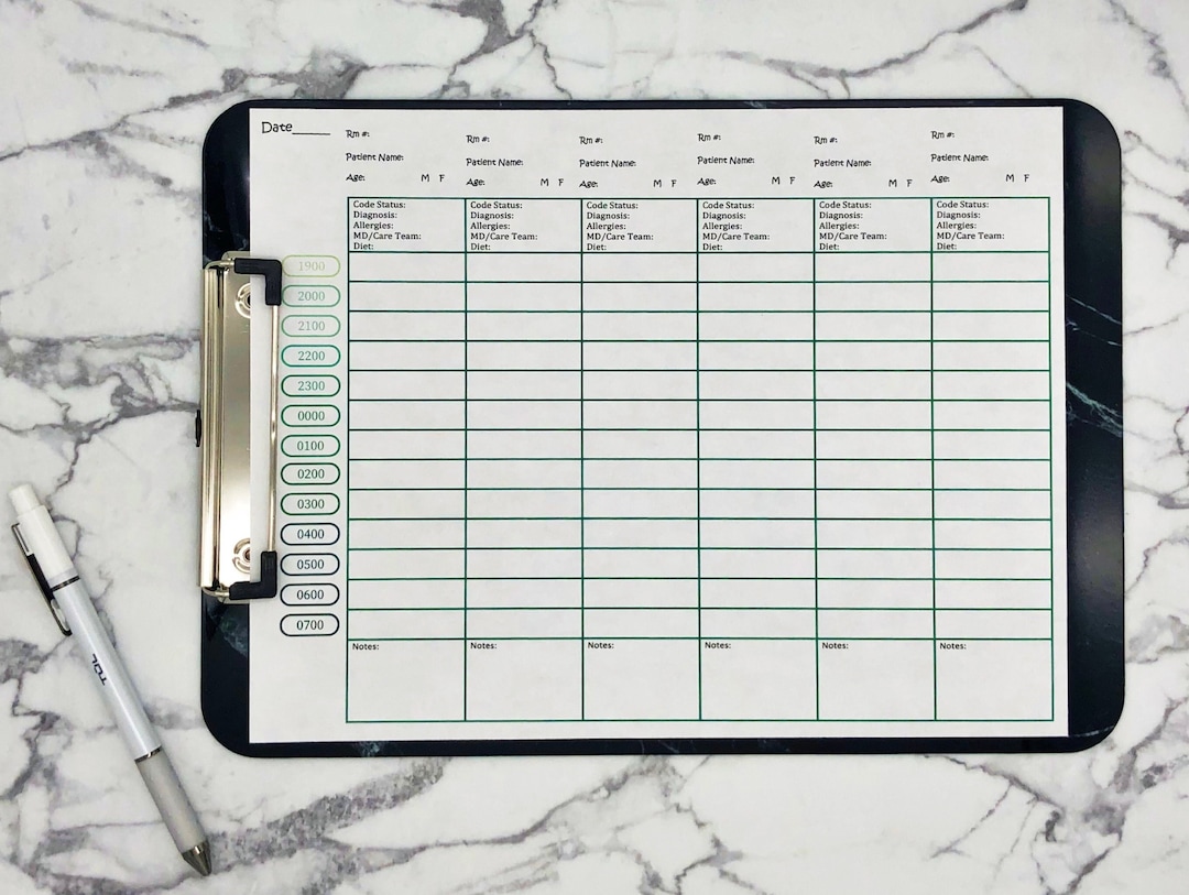 Nursing Shift Organizer, Nurse Day Planner, Medication and Task to Do ...