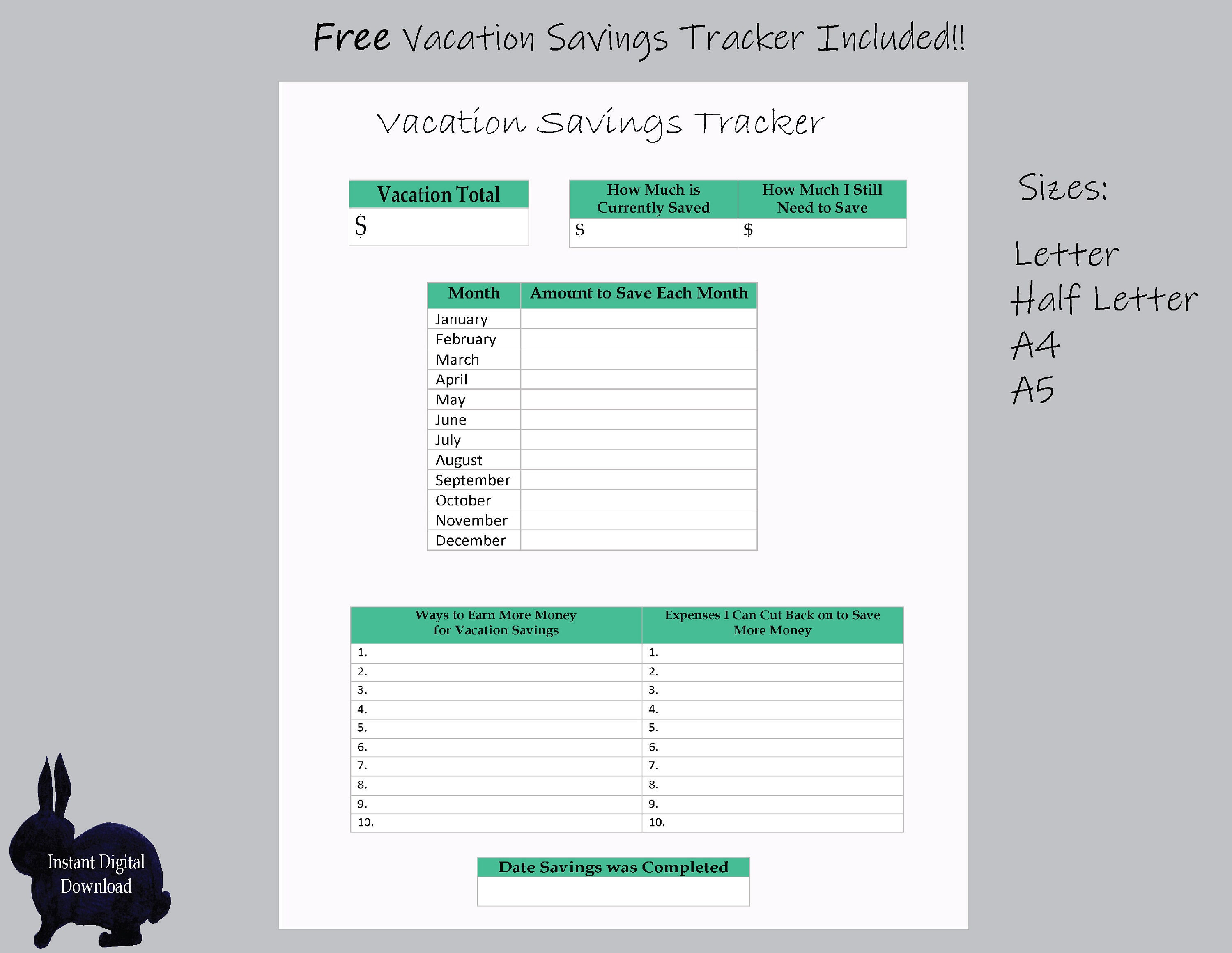 Travel Packing List Printable, Vacay Packing Checklist, Vacation ...