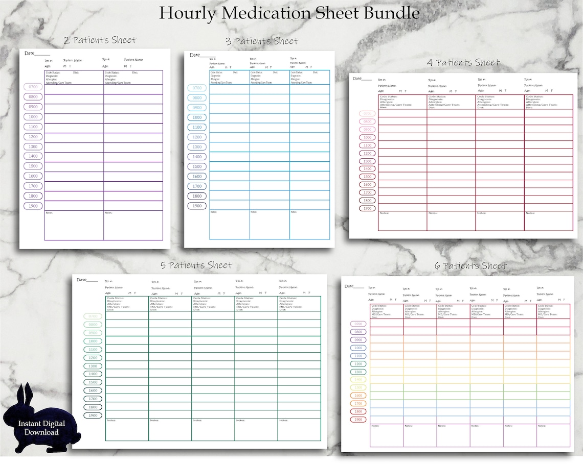 Nursing Shift Organization Sheet Nurse Day Planner Printable - Etsy